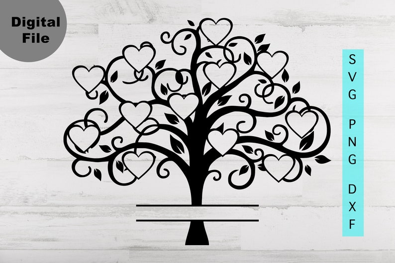 Family Tree 12 Members Svg Family Heart Tree Svg/png.dxf - Etsy