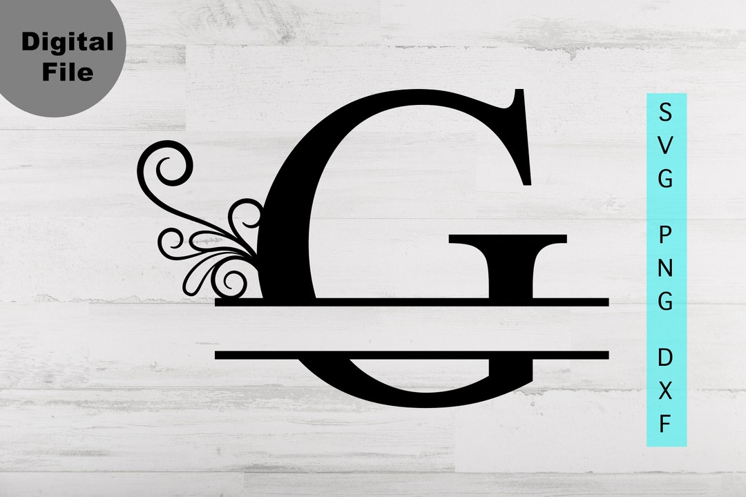 Split Monogram G SVG/PNG/DXF, Alphabet G Monogram Frame, Instant ...
