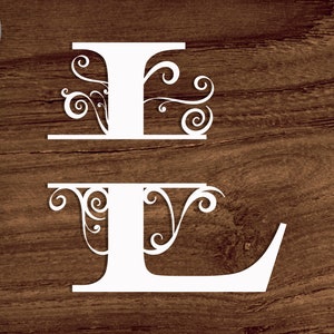 Floral Split Monogram Frame L Svg, Split Letter L Svg/png/dxf File ...