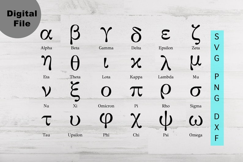 Greek Alphabets Svg Greek Alphabet Letters Svg/png/dxf Cut | Etsy