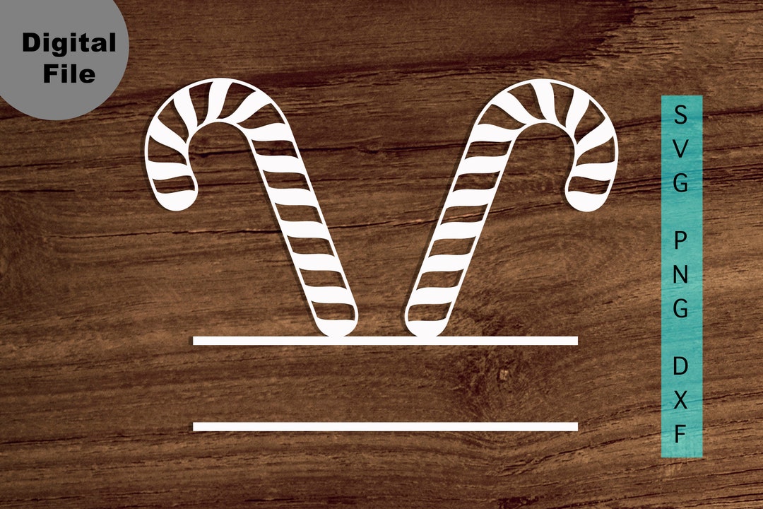 Candy Cane Split Monogram Frame Svg, Candy Cane Ornament Svg, Christmas ...