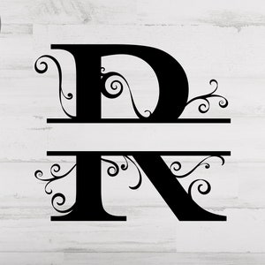 Floral Split Monogram Frame R Svg, Split Letter R Svg/png/dxf File ...