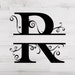 Floral Split Monogram Frame R Svg, Split Letter R Svg/png/dxf File ...