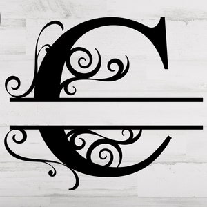Split Monogram C Frame Svg, Single Letter C Svg/png/dxf File, Alphabet ...