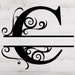 Split Monogram C Frame Svg, Single Letter C Svg/png/dxf File, Alphabet ...
