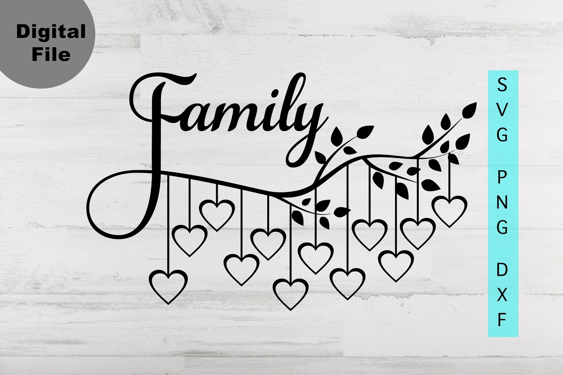 Family Tree 12 Members Svg Family Tree Branch Heart Frame - Etsy
