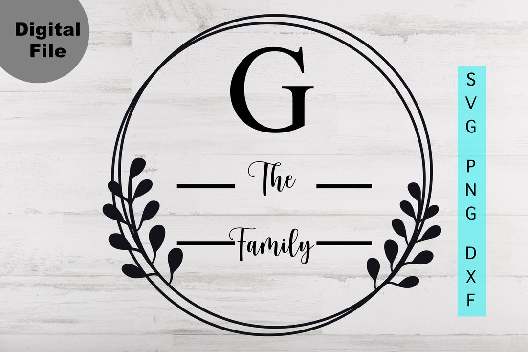 Circle Monogram G Frame Svg, Farmhouse Decor Wreath Frame Svg, Alphabet ...