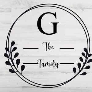 Circle Monogram G Frame Svg, Farmhouse Decor Wreath Frame Svg, Alphabet ...