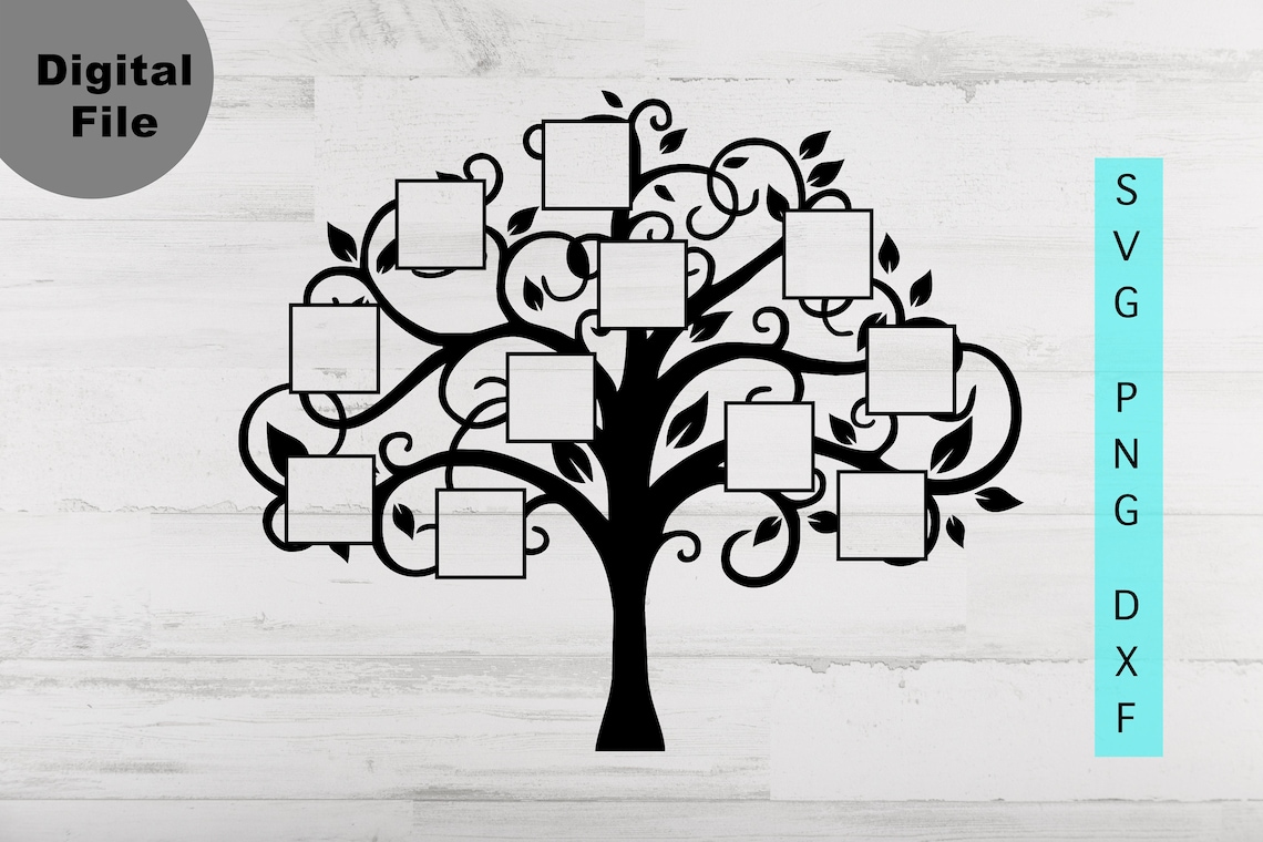 Family Tree 11 Members Svg Family Tree Square Svg/png/dxf - Etsy