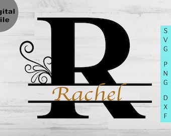 Split Monogram R Digital Download SVG & PNG - Etsy