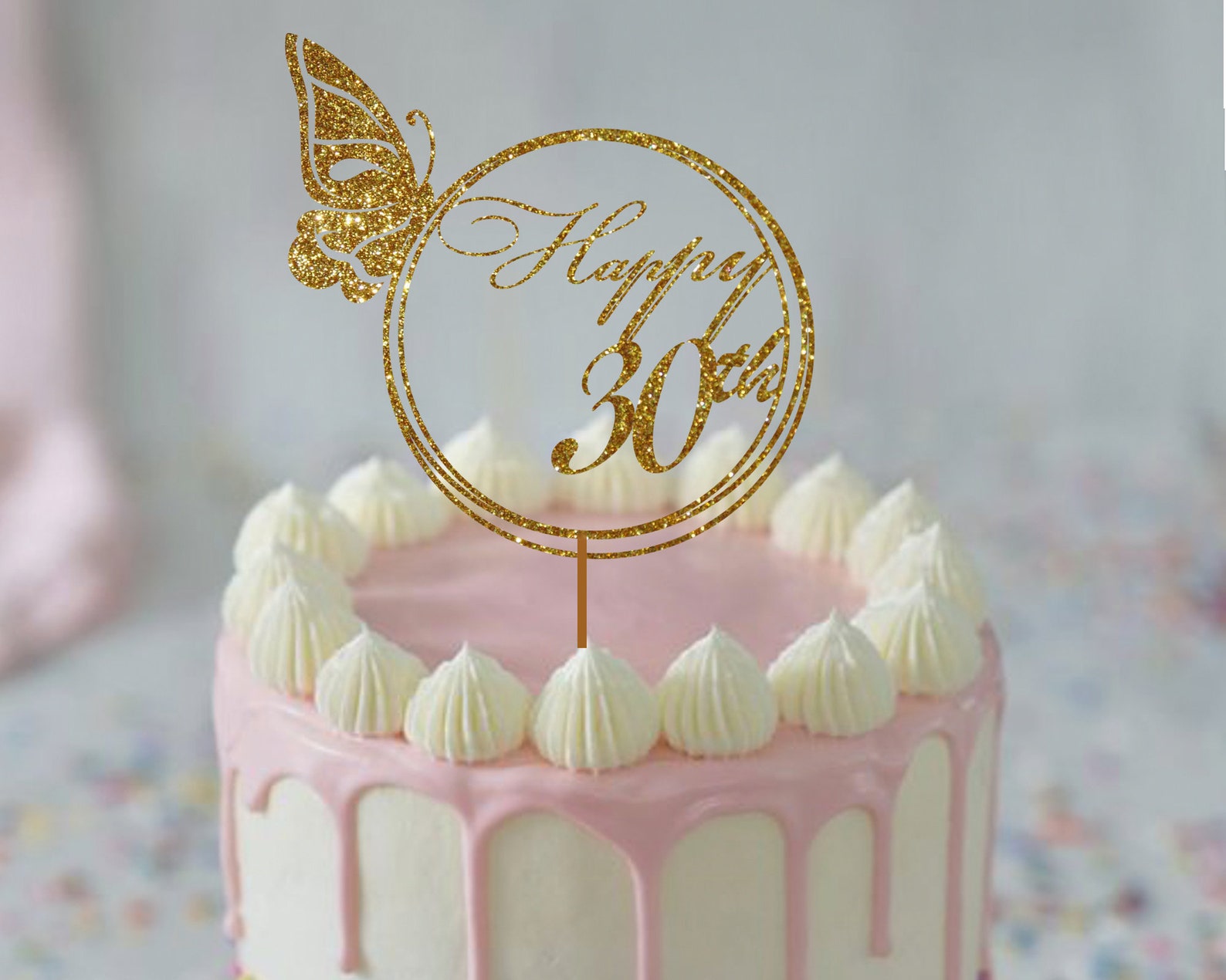Happy 30th Birthday Cake Topper Svg Cake Topper Frame - Etsy
