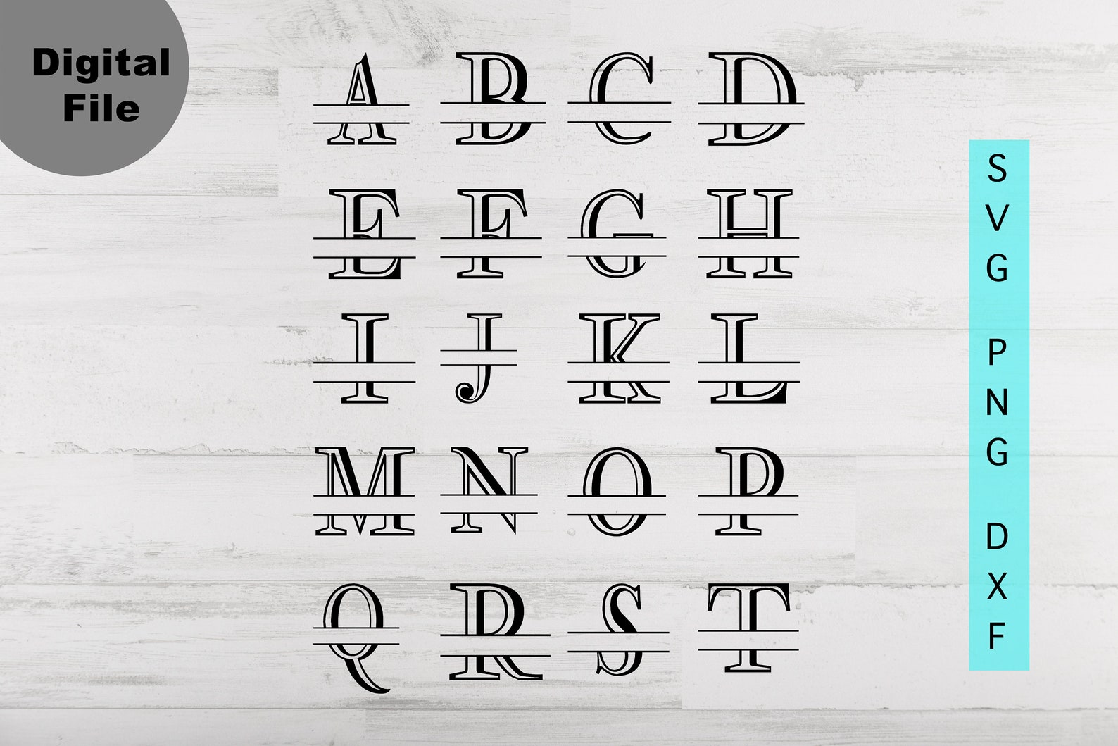 Split Monogram Svg Frame Split Letter Bundle Svg/png/dxf - Etsy