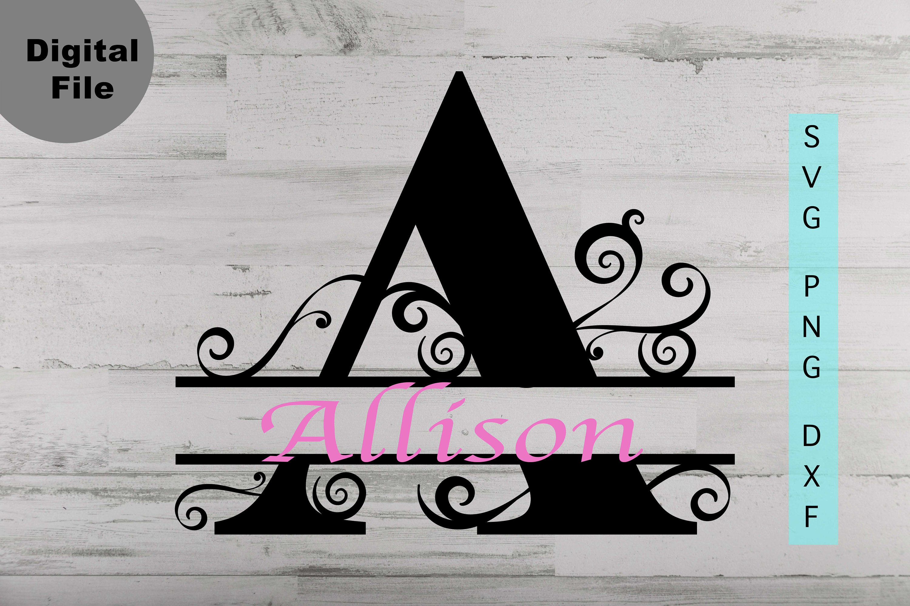 Split Monogram A Frame Svg Single Letter A Svg/png.dxf file | Etsy