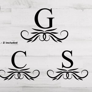 Swirls Monogram Svg, Fancy Alphabet Letters Svg/png/dxf Cut Files ...