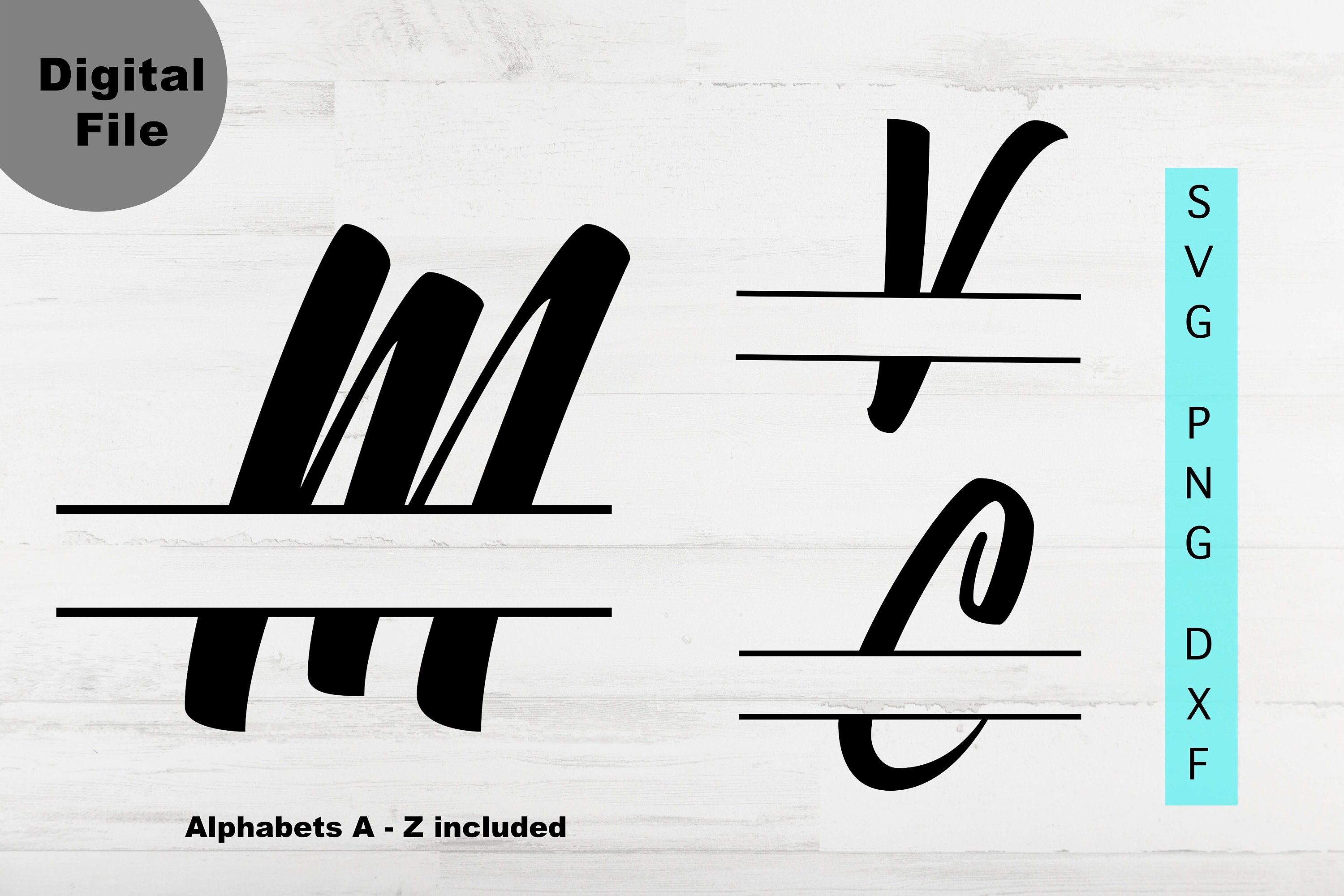 Split Monogram Svg Monogram Letters Svg/png/dxf Cut Files - Etsy