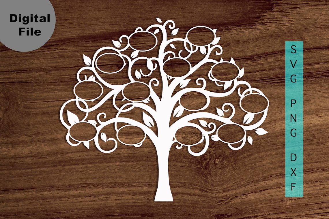 Family Tree 13 Members Svg Family Tree Oval Frame Svg/png.dxf - Etsy