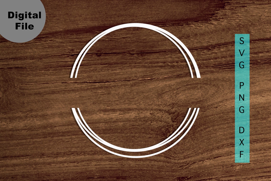 Monogram Round Frame Svg Round Keychain Svg Round Border - Etsy