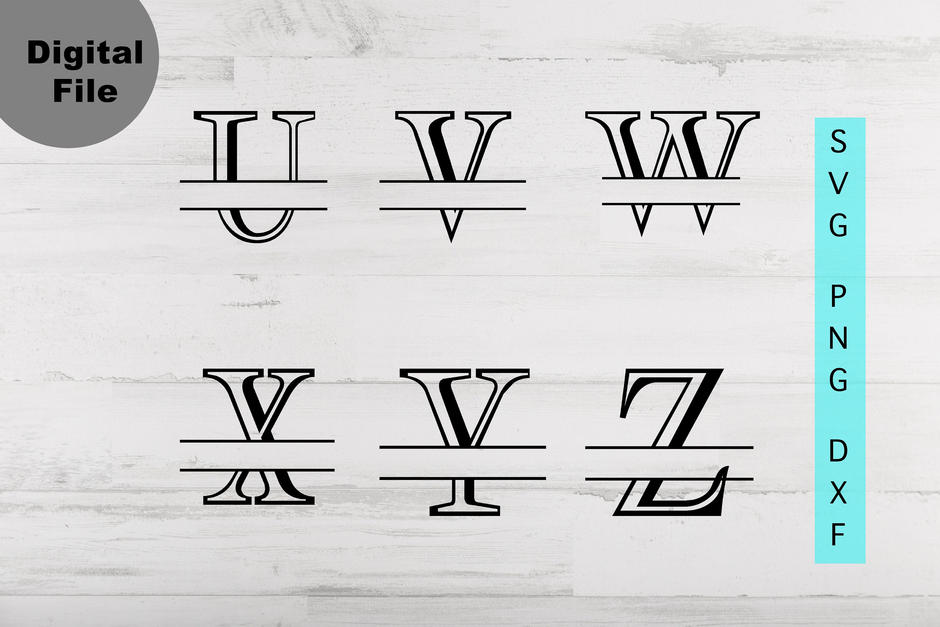 Split Monogram Svg Frame Split Letter Bundle Svg/png/dxf - Etsy