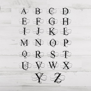 Monogram Svg, Fancy Alphabet Letters Svg/png/dxf Cut Files, Alphabets ...