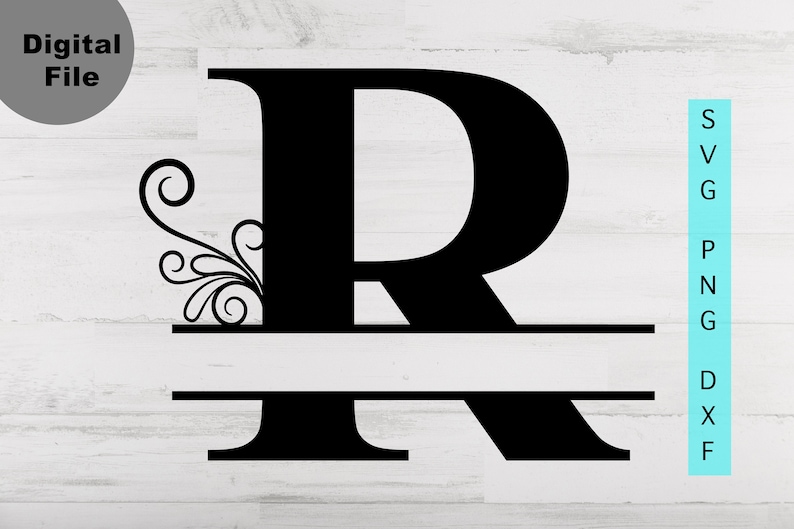 Split Monogram R SVG/PNG/DXF, Alphabet R Monogram Frame, Instant ...