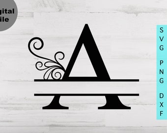 Split Letter S SVG/PNG/DXF, Alphabet S Monogram Frame, Instant Download ...