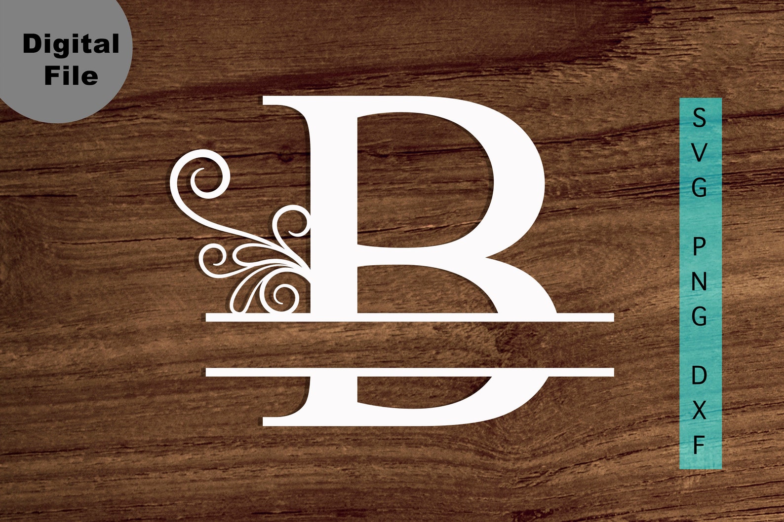 Split Monogram B SVG/PNG/DXF, Alphabet B Monogram Frame, Instant ...