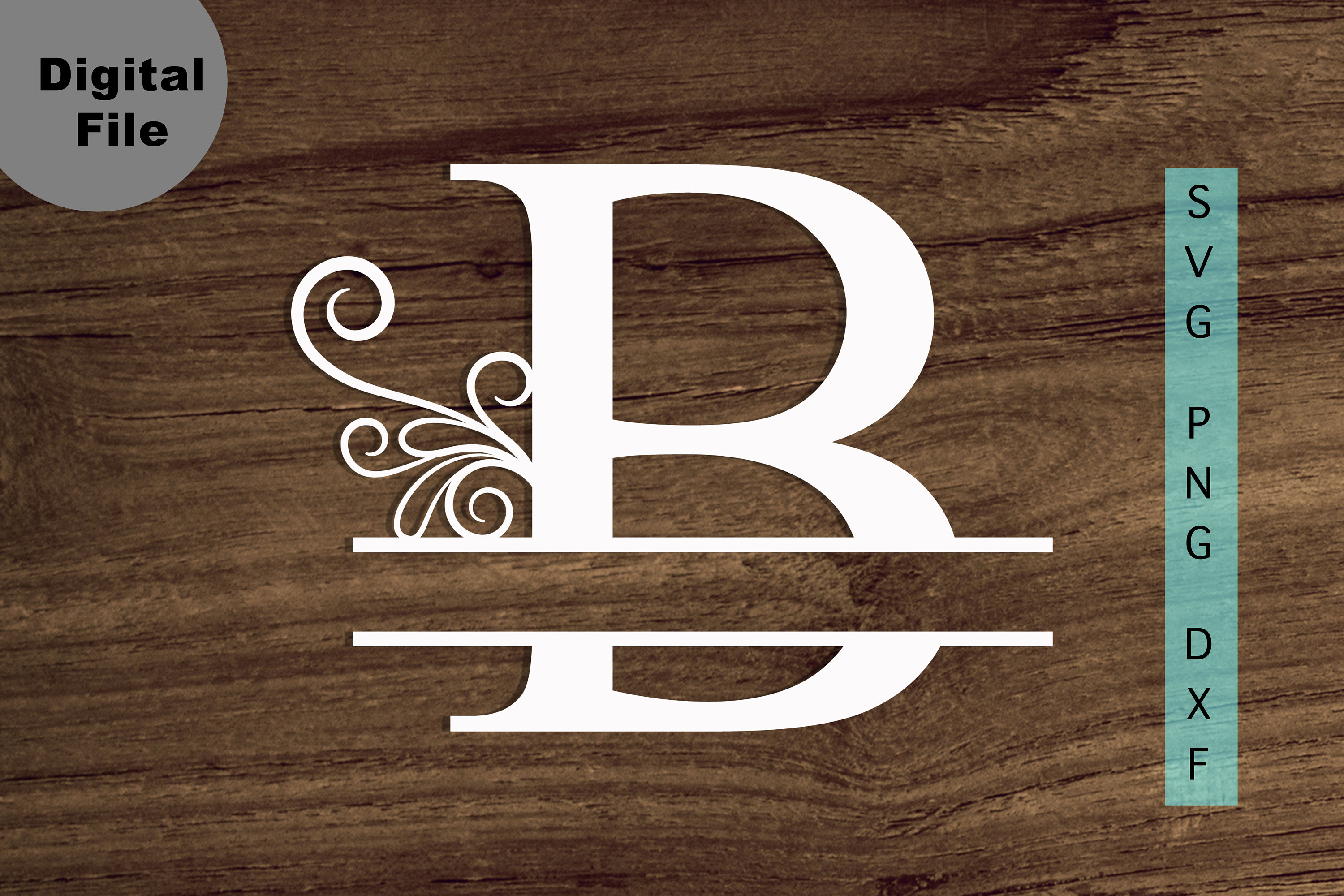 Split Monogram B SVG/PNG/DXF, Alphabet B Monogram Frame, Instant ...