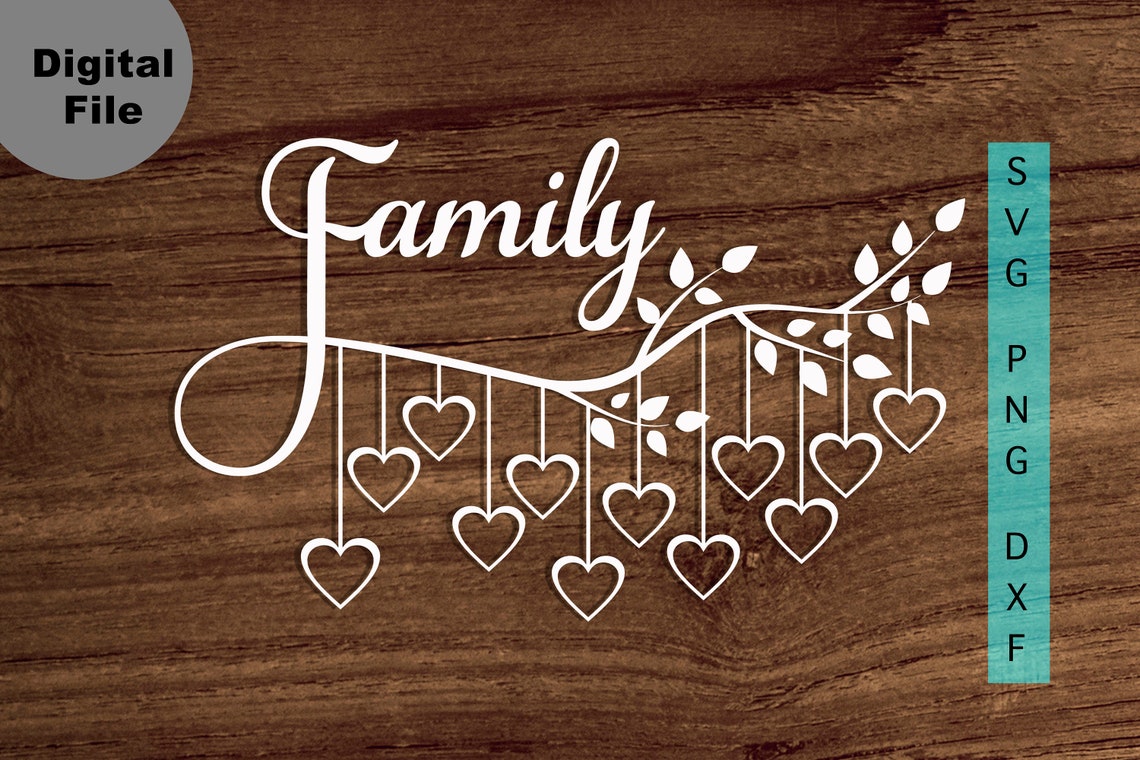 Family Tree 12 Members Svg Family Tree Branch Heart Frame - Etsy