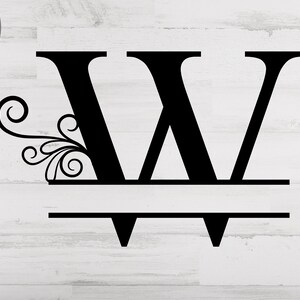 Split Letter W SVG/PNG/DXF, Alphabet W Monogram Frame, Instant Download ...