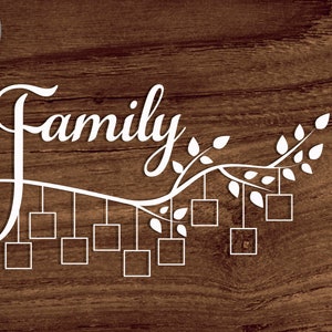 Family Tree 9 Members Svg, Family Tree Branch Square Frame Svg/png/dxf ...