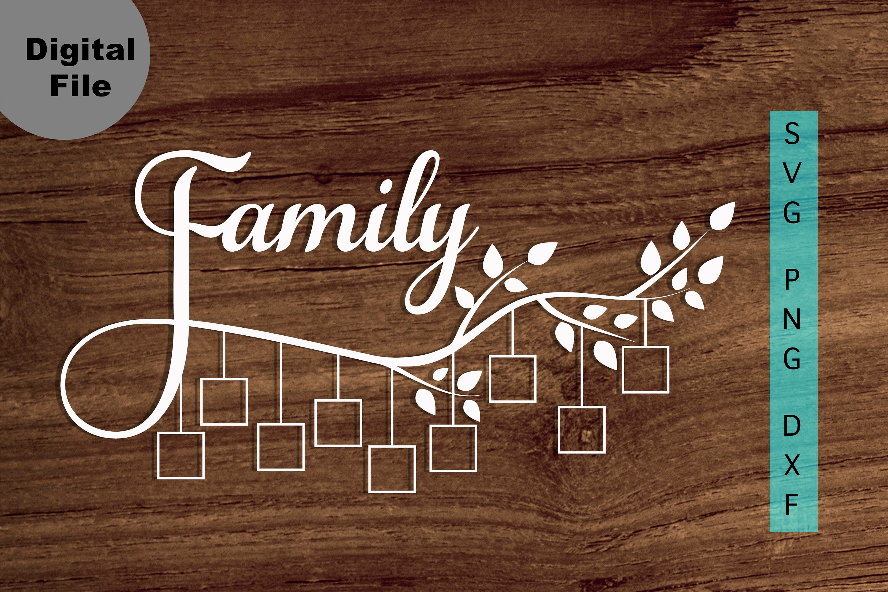 Family Tree 9 Members Svg Family Tree Branch Square Frame | Etsy Canada