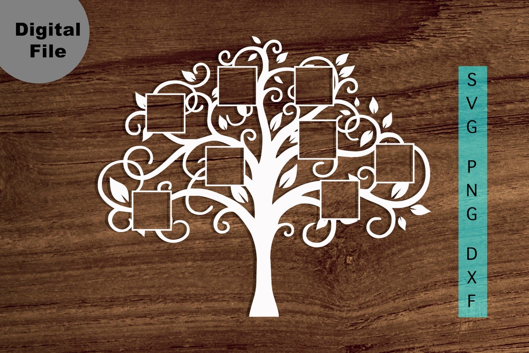 Family Tree 8 Members Svg, Family Tree Square Svg/png/dxf File, Family ...
