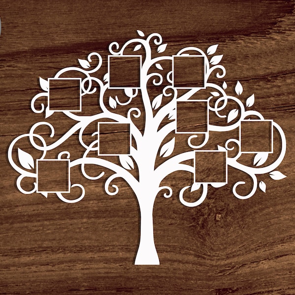 8 Member Family Tree Svg - Etsy