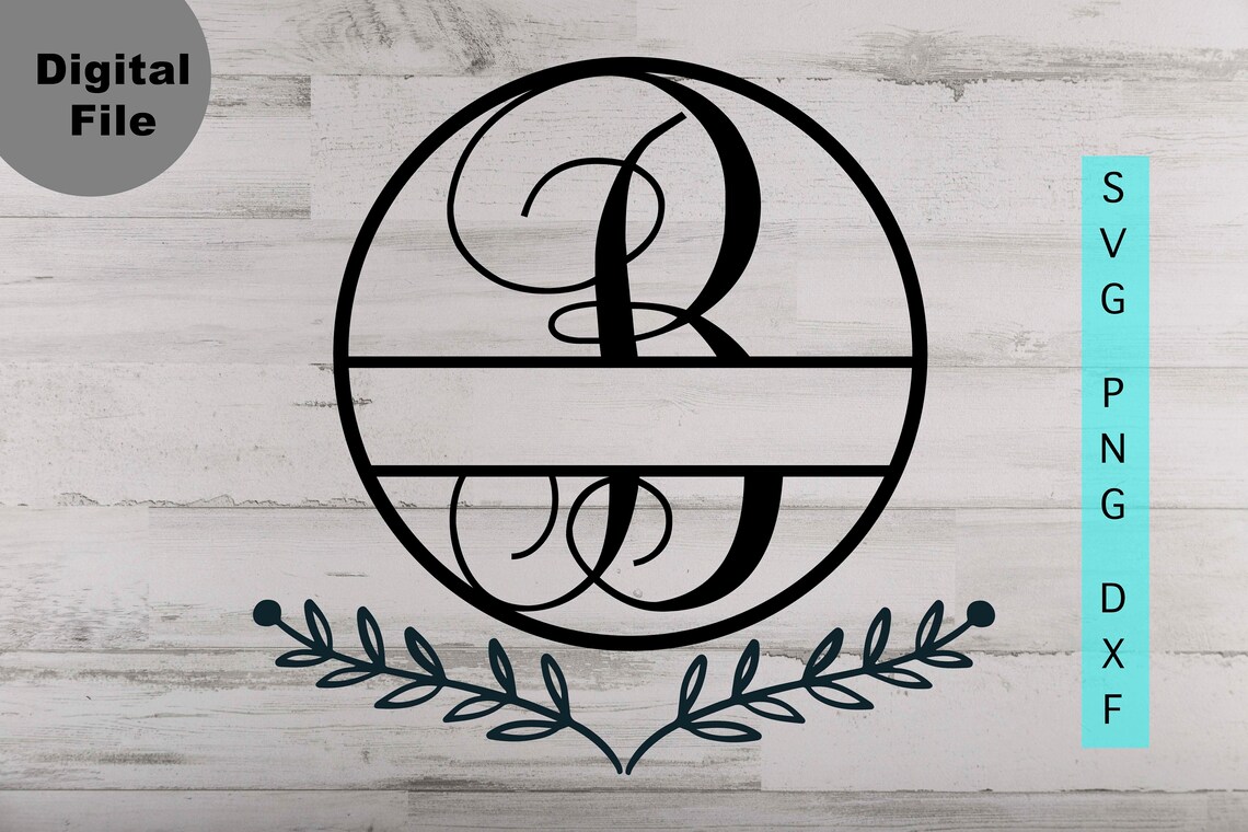 Wreath Split Letter B Svg Fancy Monogram B Frame Cutting File - Etsy