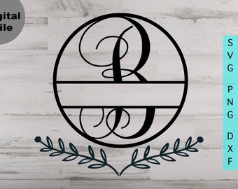 Split Letter Monogram Frame Cricut Svg Fancy Alphabet Split | Etsy