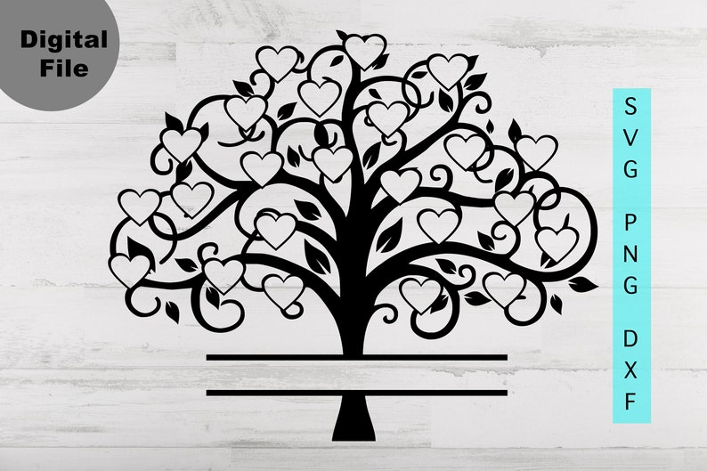 Split Family Tree 3-25 Members Svg Bundle Family Heart Tree - Etsy