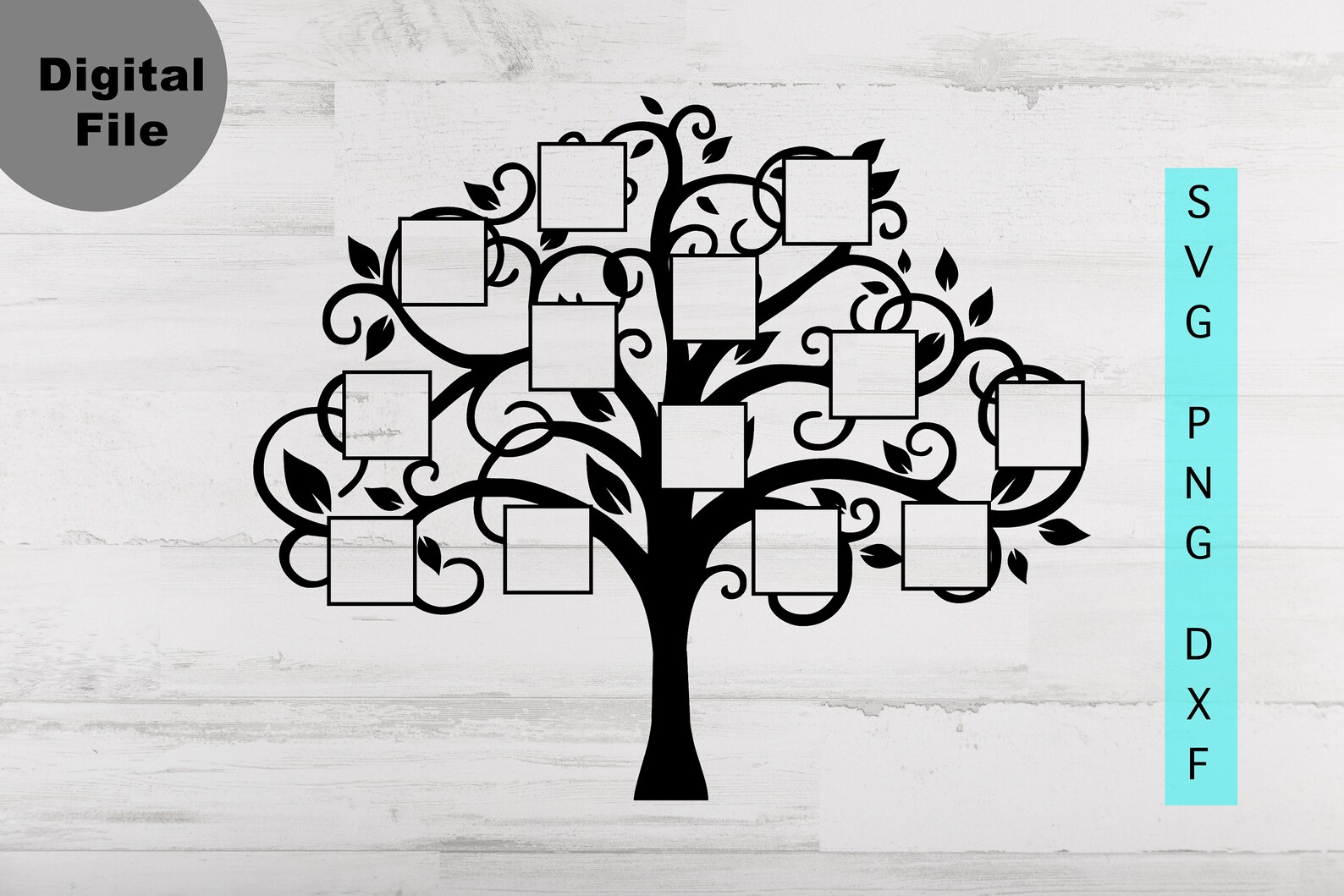Family Tree Square Svg/png/dxf File Family Tree 13 Members - Etsy