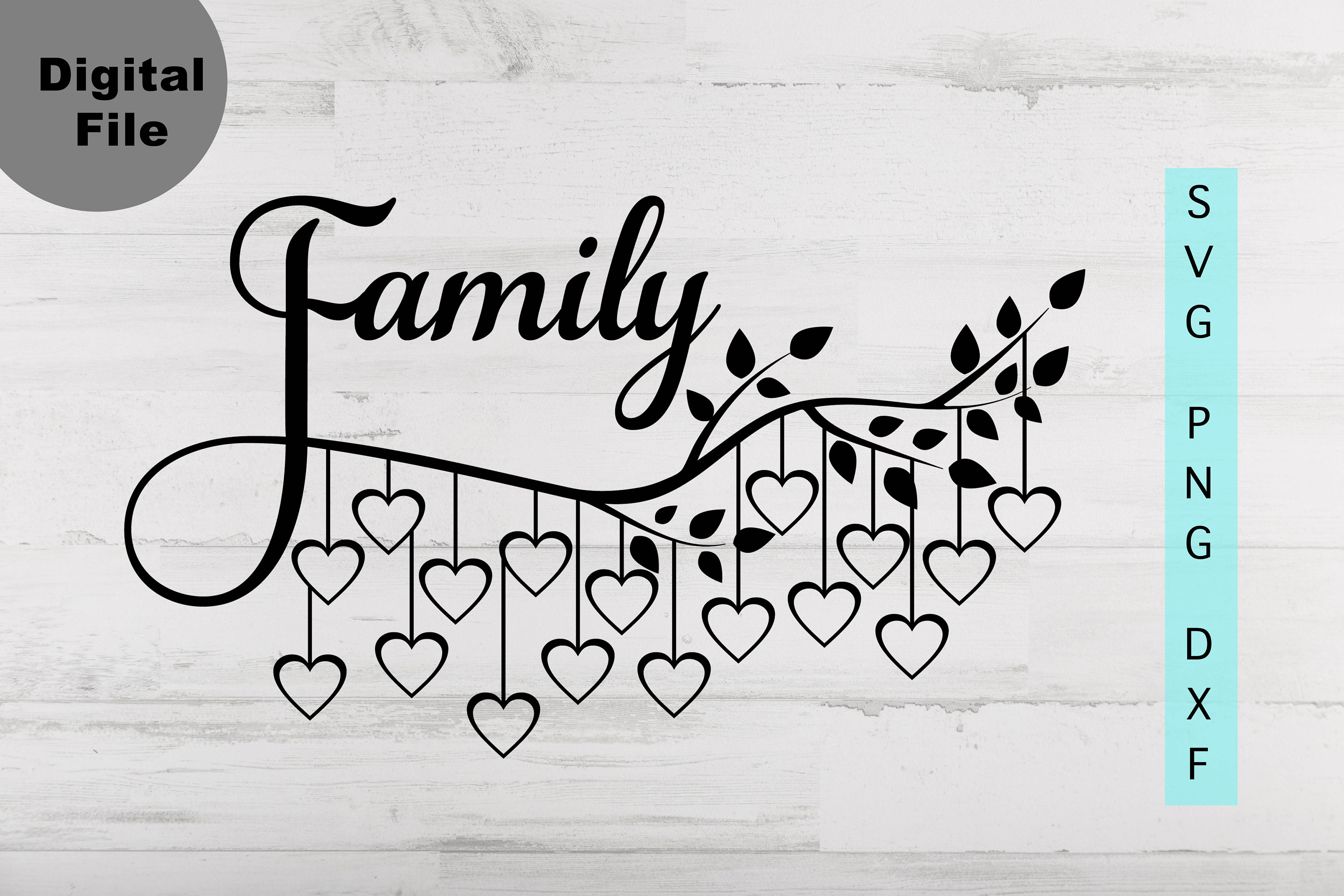 Family Tree 17 Members Svg, Family Tree Branch Heart Frame Svg/png/dxf ...