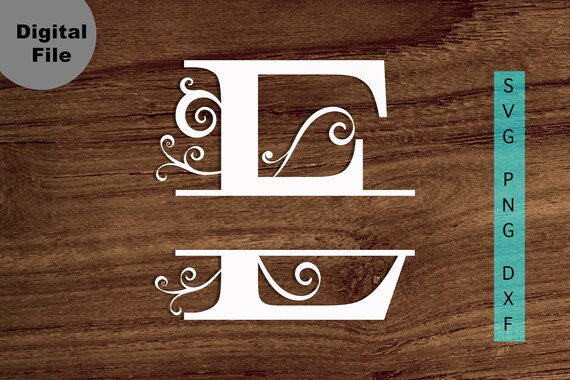 Floral Split Monogram Frame E Svg Split Letter E Svg/png.dxf | Etsy