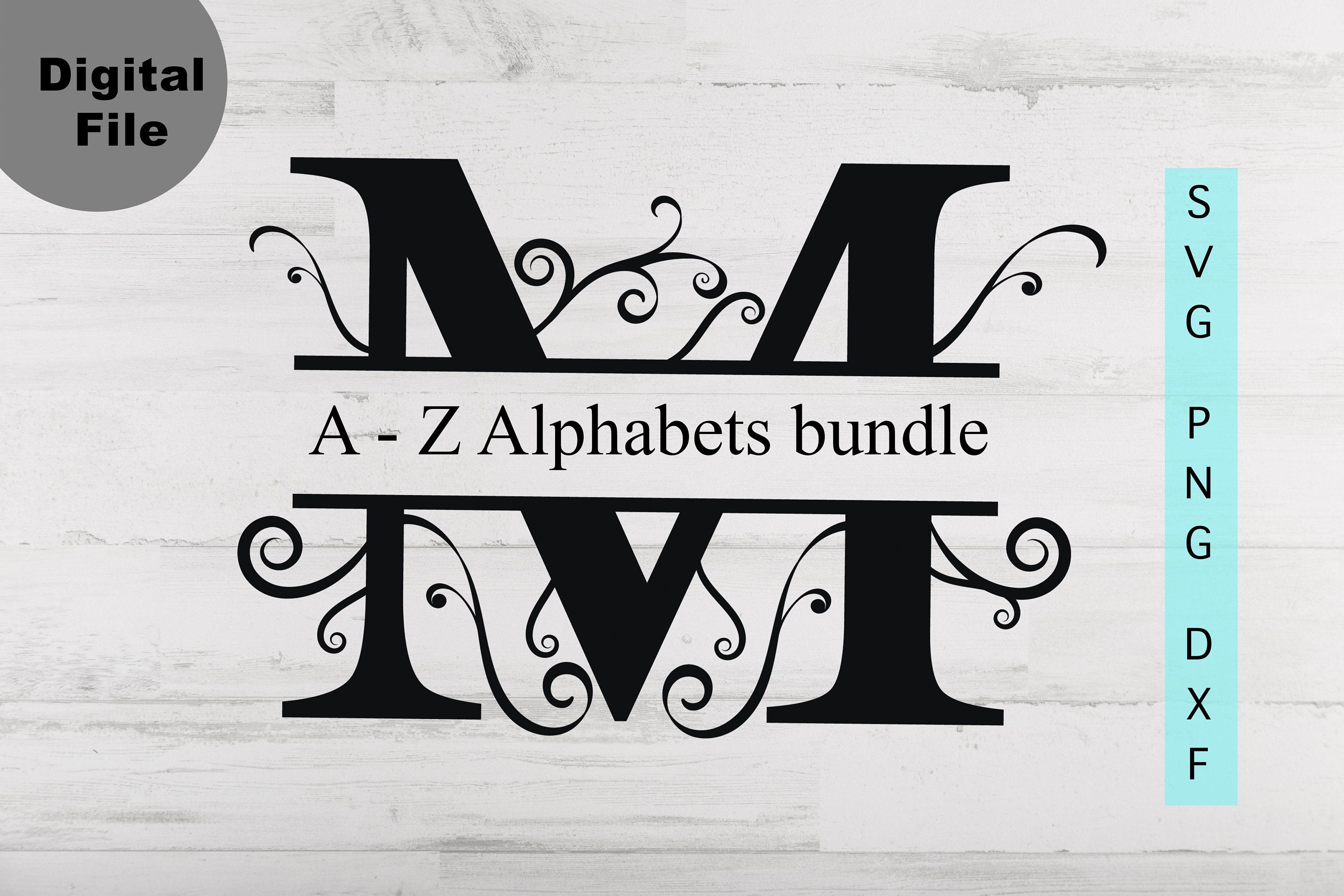 Floral Split Monogram Frame Svg Split Alphabet Letters - Etsy