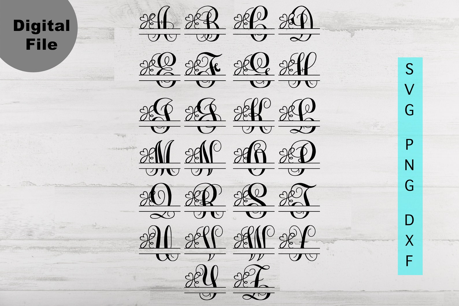 Split Monogram Frame Svg Split Letter Valentine Svg/png/dxf - Etsy