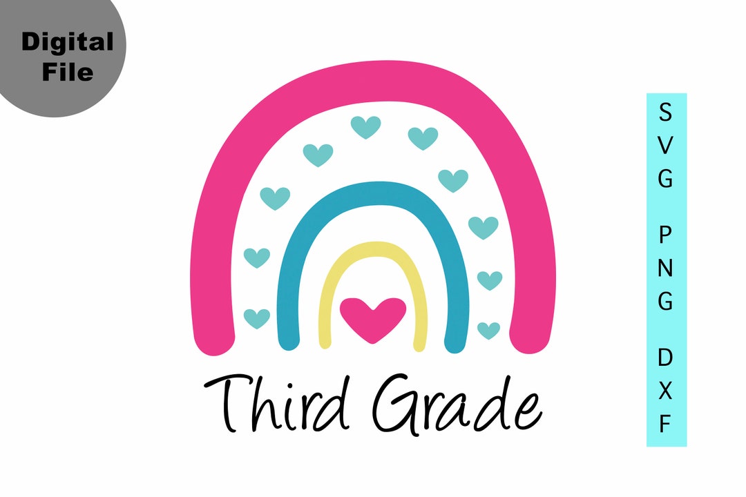 Third Grade Rainbow Svg Boho Rainbow Cutfile for Cricut Back - Etsy