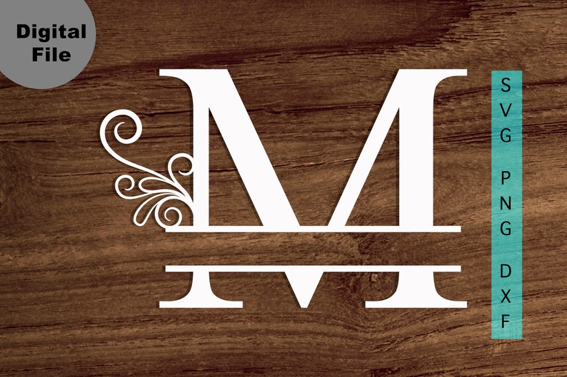 Split Monogram M SVG/PNG/DXF, Alphabet M Monogram Frame, Instant ...