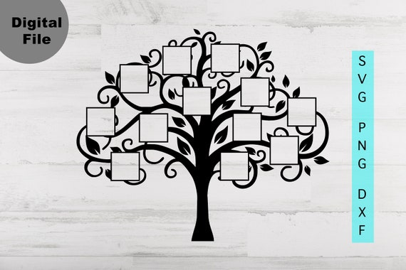 Family Tree 12 Members Svg Family Tree Square Svg/png/dxf - Etsy