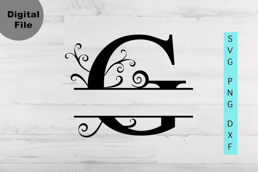 Split Monogram G Frame Svg, Single Letter G Svg/png/dxf File, Alphabet ...
