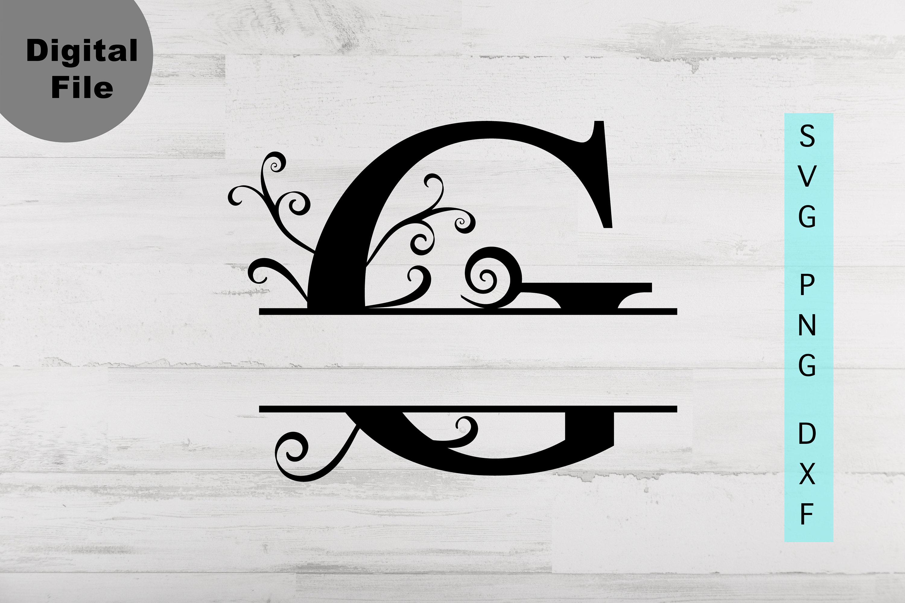 Split Monogram G Frame Svg Single Letter G Svg/png/dxf file | Etsy