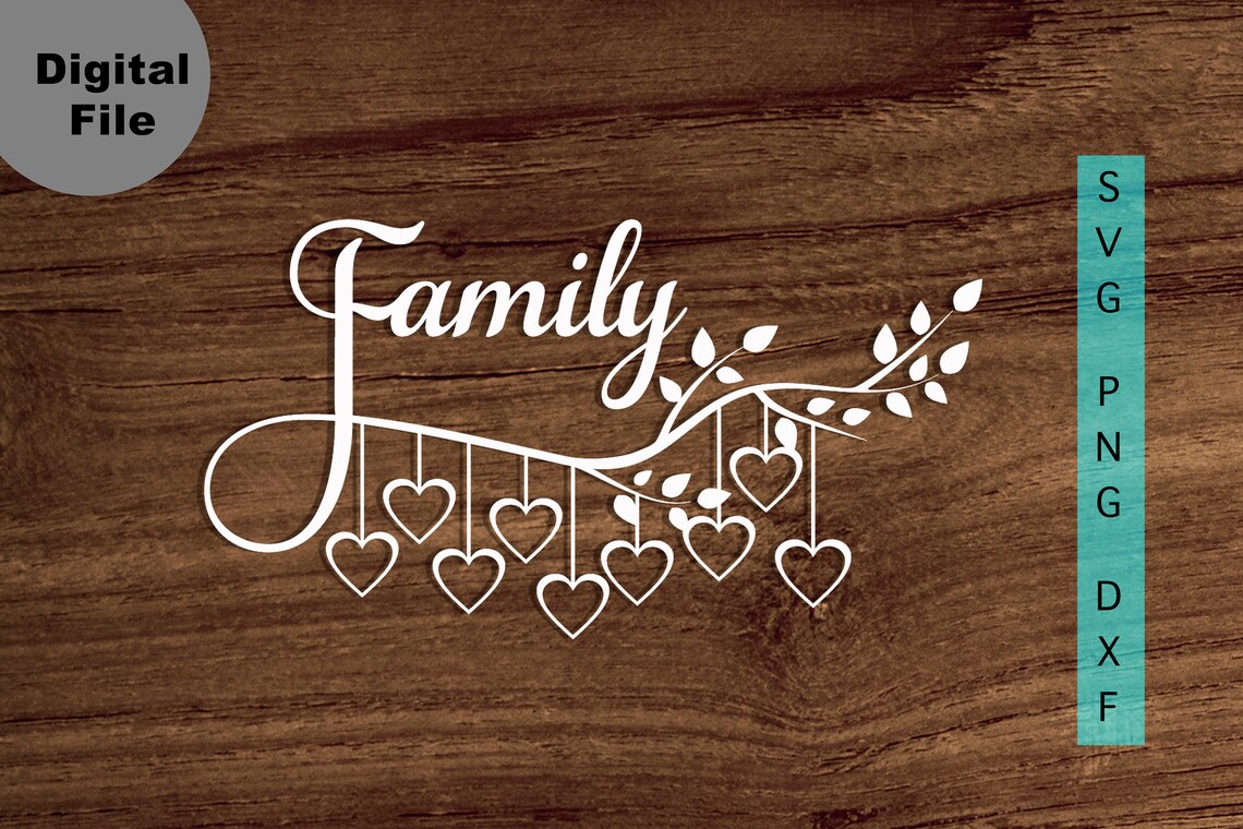 Family Tree 9 Members Svg, Family Tree Branch Heart Frame Svg/png/dxf ...