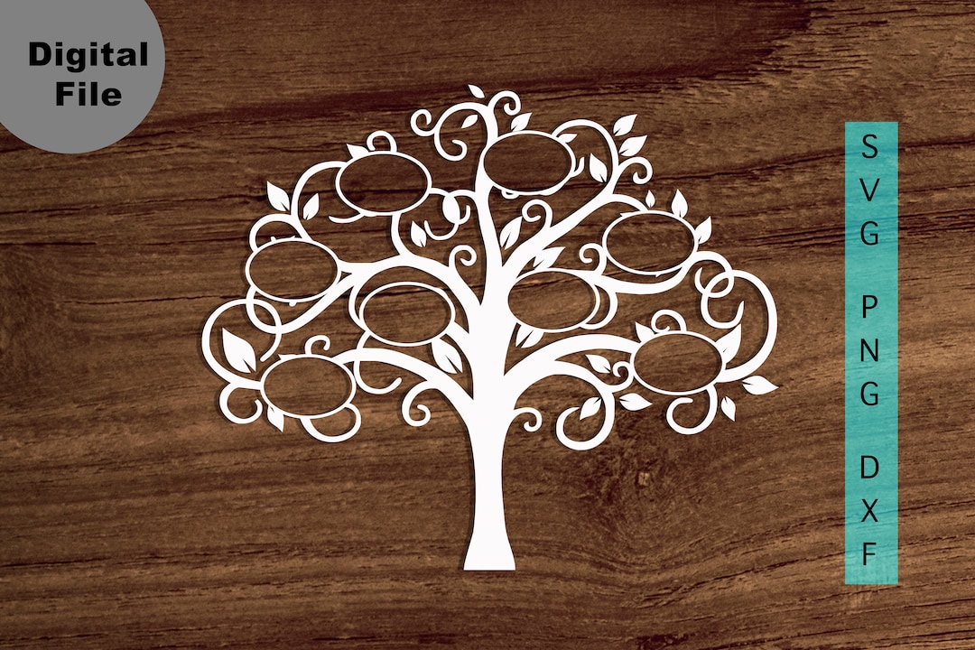 Family Tree 8 Members Svg, Family Tree Oval Frame Svg/png.dxf File ...