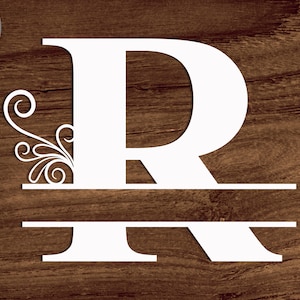 Split Monogram R SVG/PNG/DXF, Alphabet R Monogram Frame, Instant ...