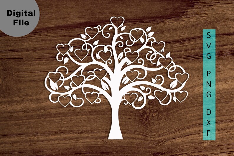 Family Tree 19 Members Svg Family Heart Tree Svg/png/dxf - Etsy